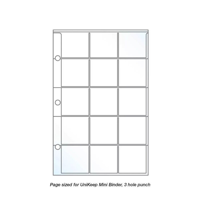 15 Pocket Stamp/Coin Page Protector - Holds 1.5″ X 1.5″ Inserts - 20 ...