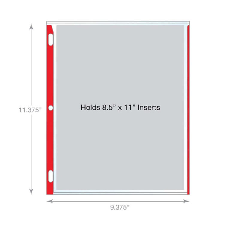 Sheet Protectors For Binders | Colored Edges | Pack of 100