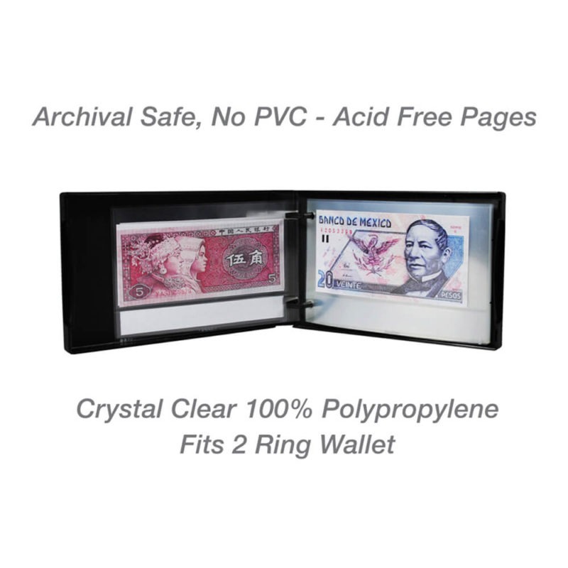 Currency Sleeves And Holders | Holds 3" X 6" Inserts, Pack Of 20