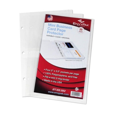 4 Pocket Sheet Protectors | 3.5" X 2" Inserts | Pack Of 20