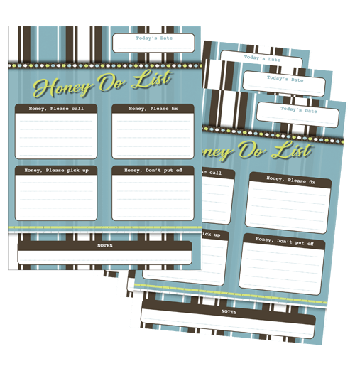 Honey Do List Stripe Printables – Standard - UniKeep.com